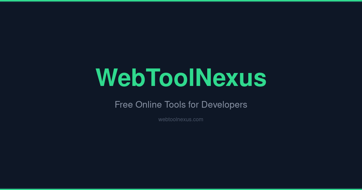 WebToolNexus - Free Online Tools for Developers & Professionals