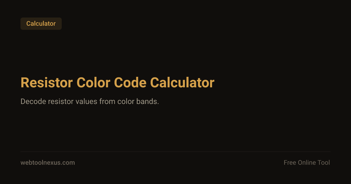 Resistor Color Code Calculator