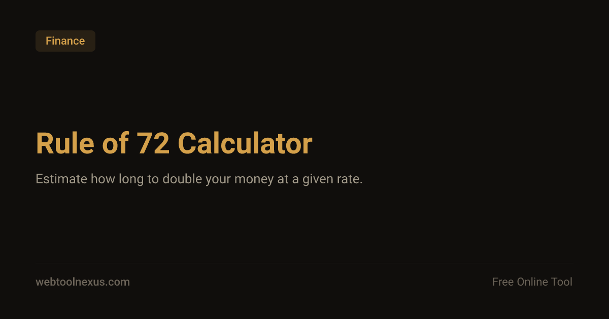 Rule of 72 Calculator