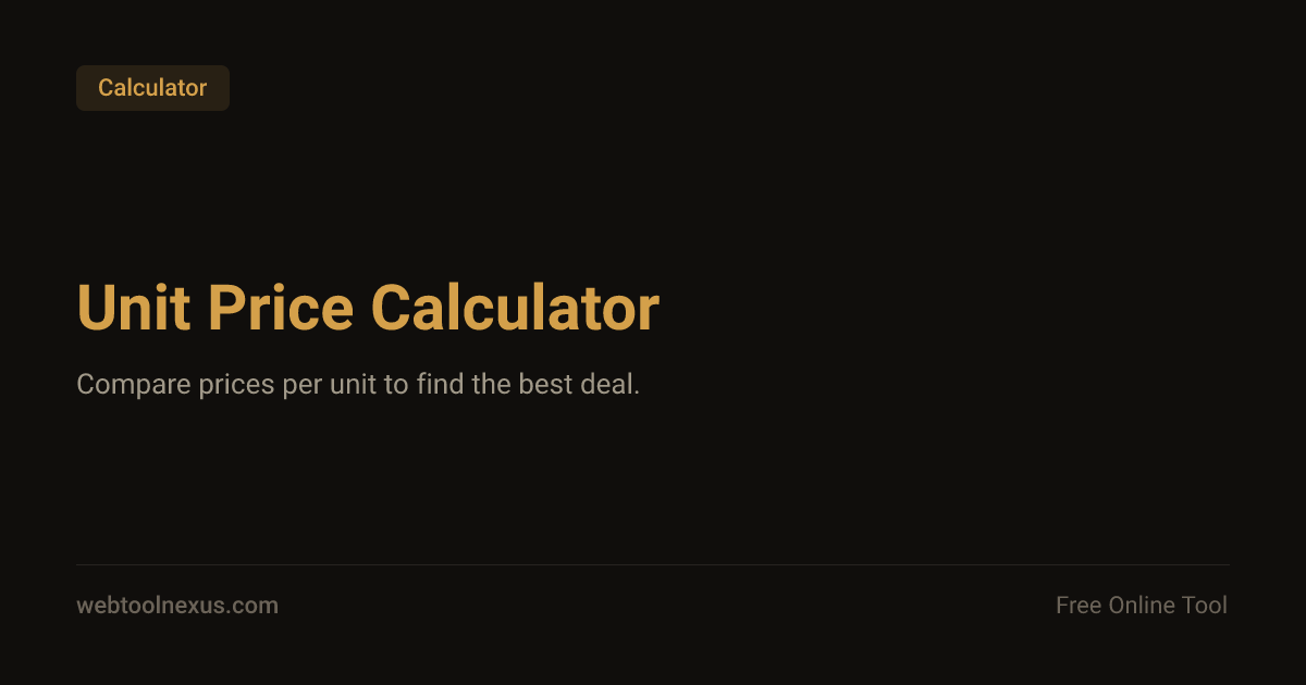 Unit Price Calculator